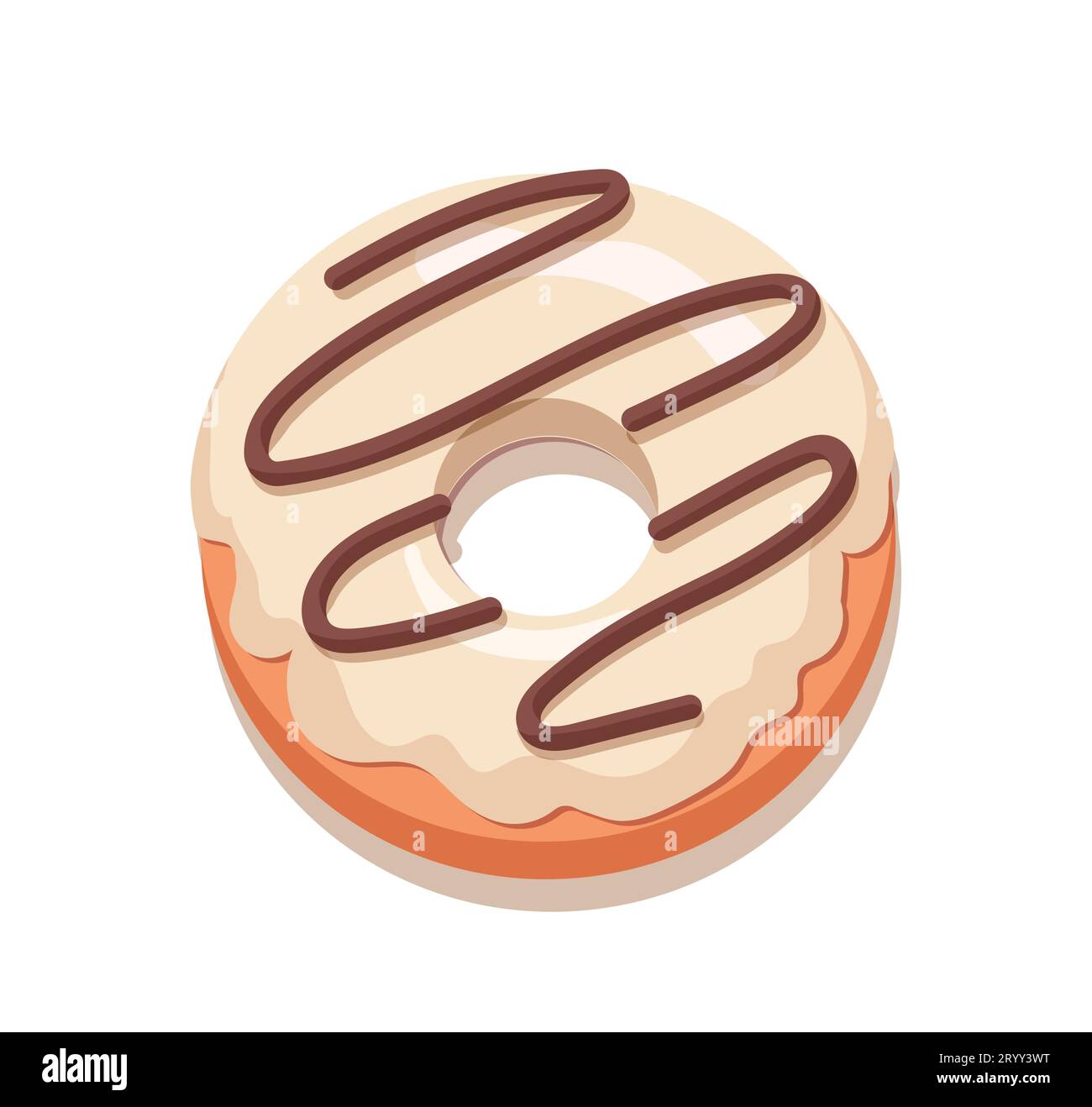 Healthy breakfast donut in glaze vector concept Stock Vector Image ...