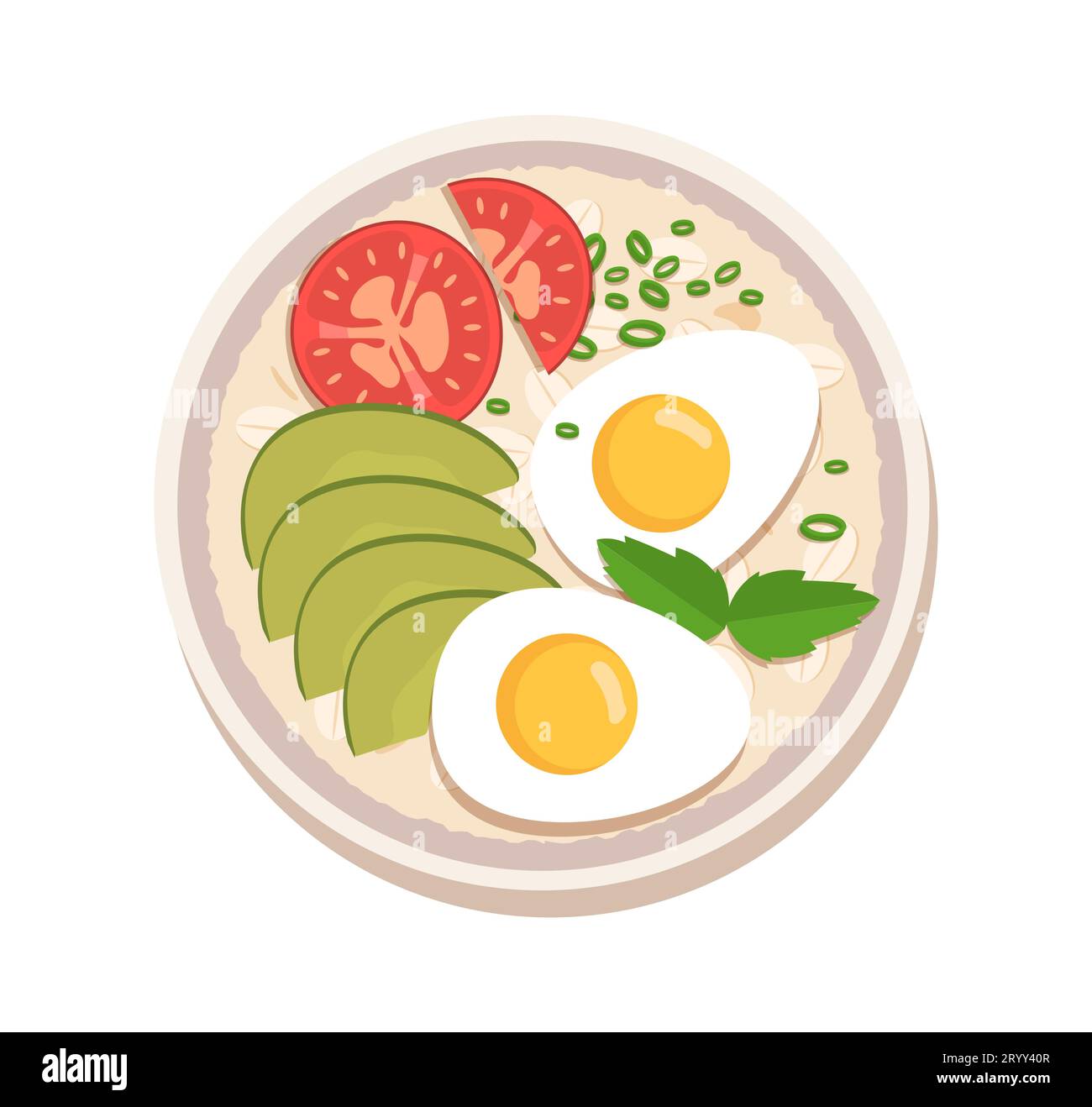 Healthy breakfast eggs with vegetables vector Stock Vector Image & Art ...