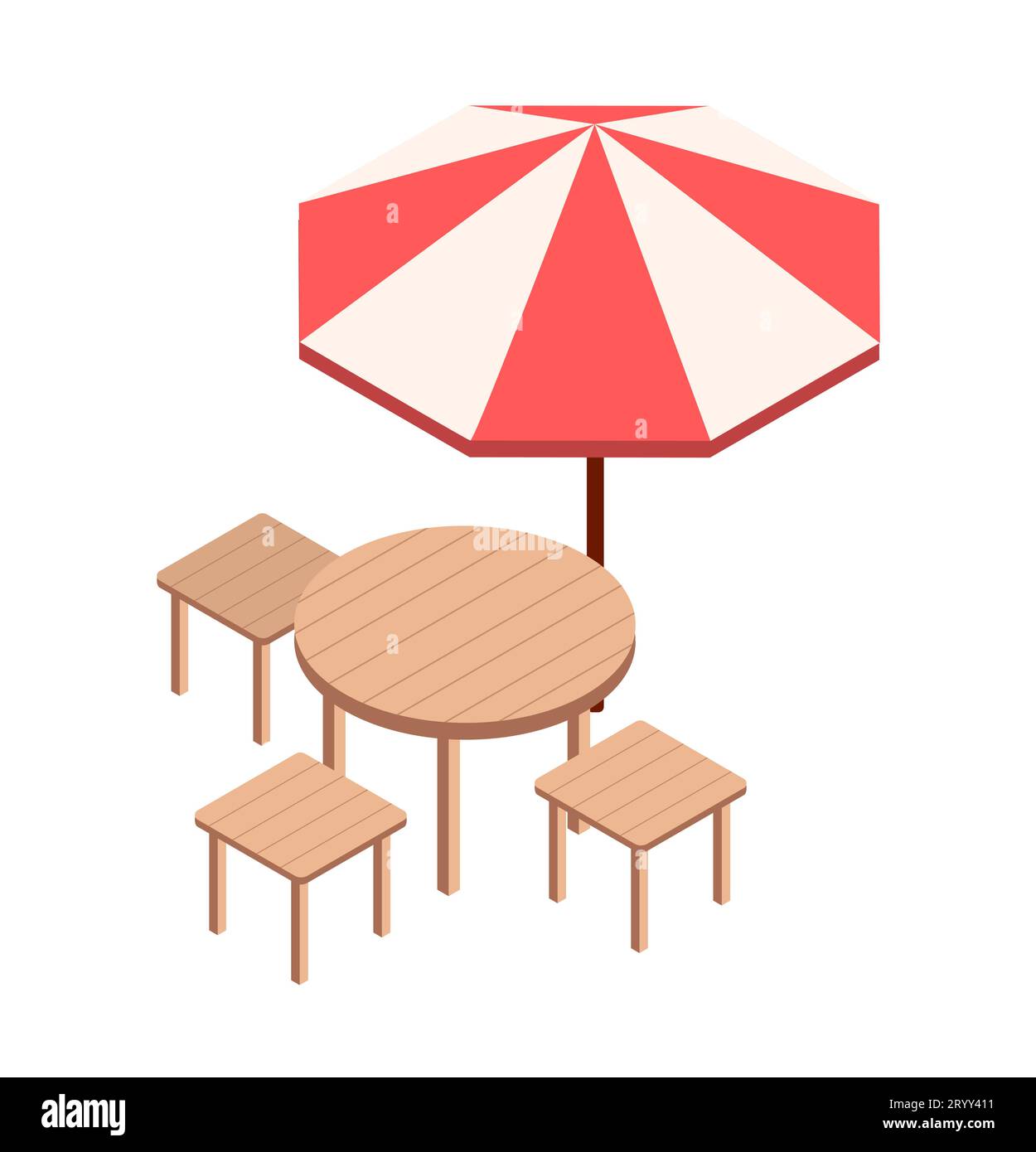 Isometric garden chairs and umbrella vector Stock Vector Image & Art ...
