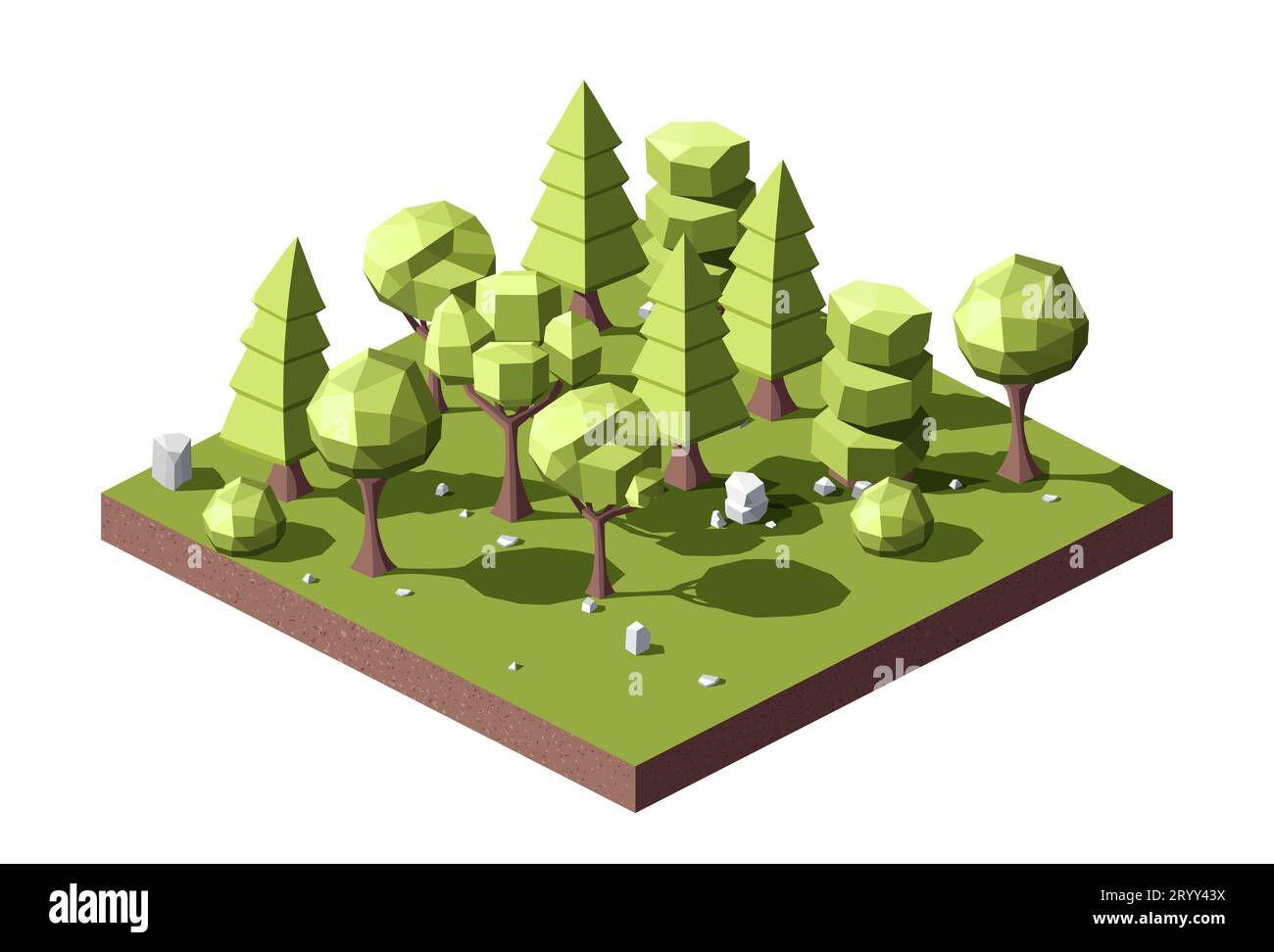 Isometric forest on platform vector concept Stock Vector Image & Art ...