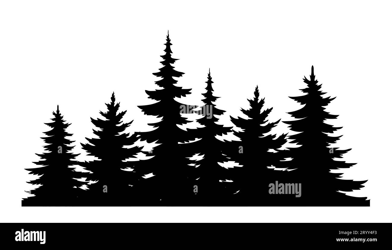 Pine tree silhouette vector concept Stock Vector Image & Art - Alamy
