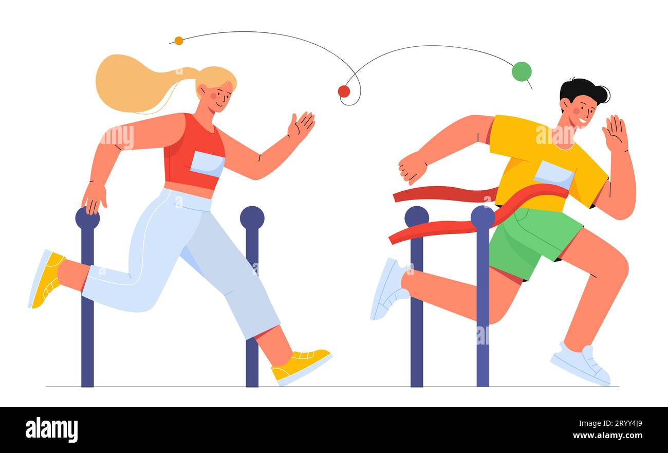 Employee running together Stock Vector Images - Alamy