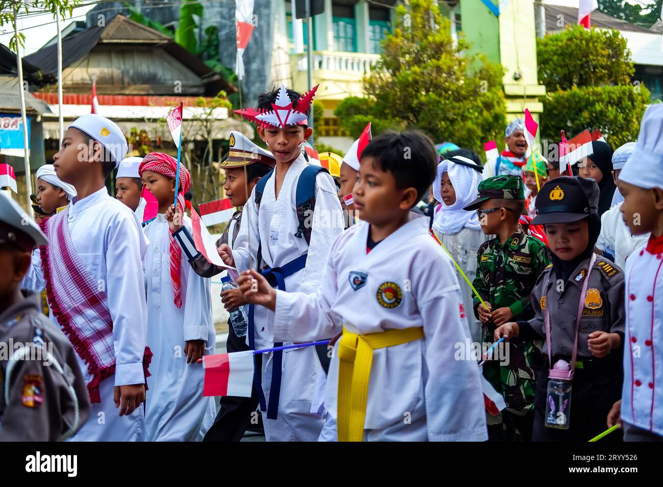 Barabai, Indonesia, August 15,2023 : Carnival attended by school ...