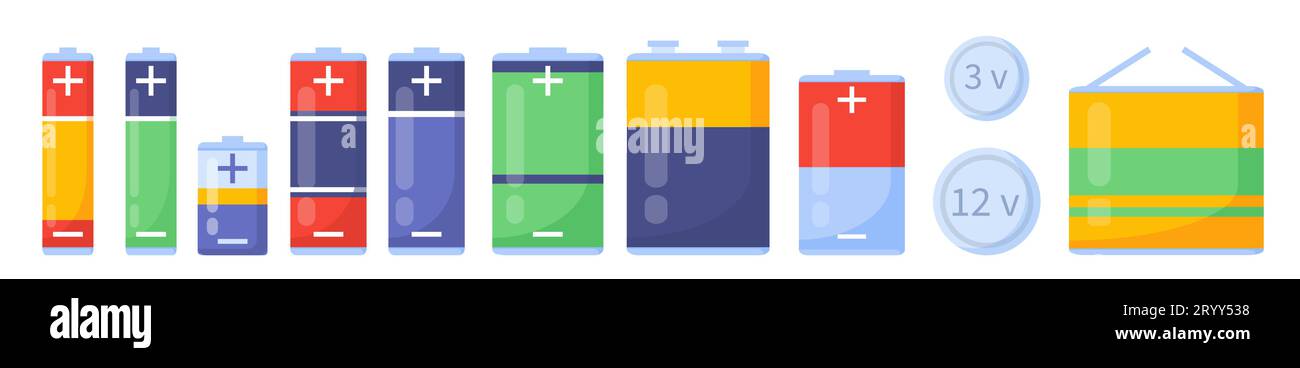 Set of batteries vector concept Stock Vector Image & Art - Alamy
