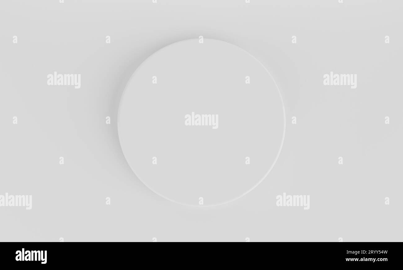 Top view white minimal circular product podium background. Abstract and ...