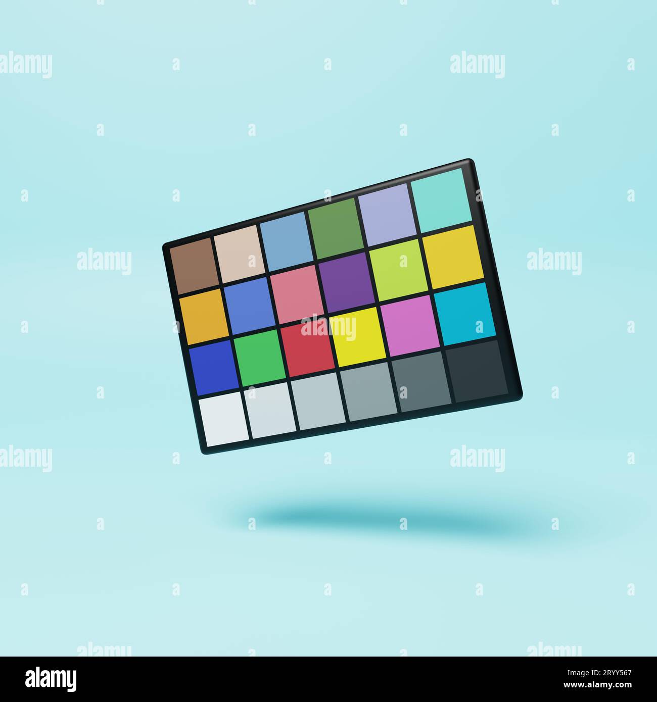 Color checker pallet on blue background. Film art entertainment ...