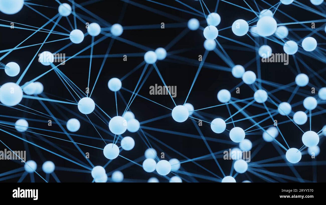 Chaotic structure plexus network node mesh background. Abstract and science technology concept ...