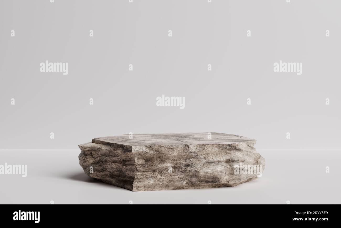 Minimal rock podium and stage for product or cosmetics advertising ...
