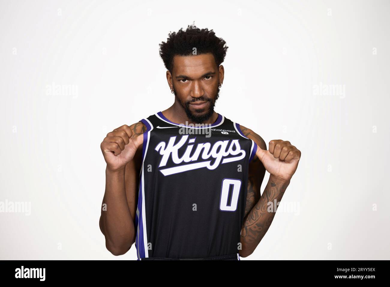 Sacramento Kings guard, Malik Monk poses during the NBA basketball team ...