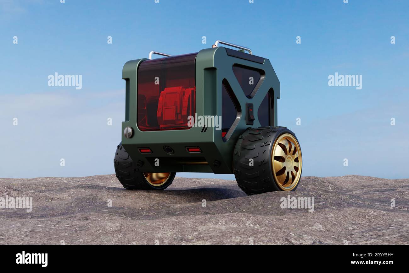 Two-wheel parcel and spare part delivery balancing box bot on rock hill ...