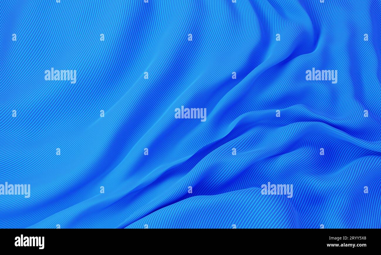 Blue silk wavy fabric background. Abstract and decorate wallpaper ...