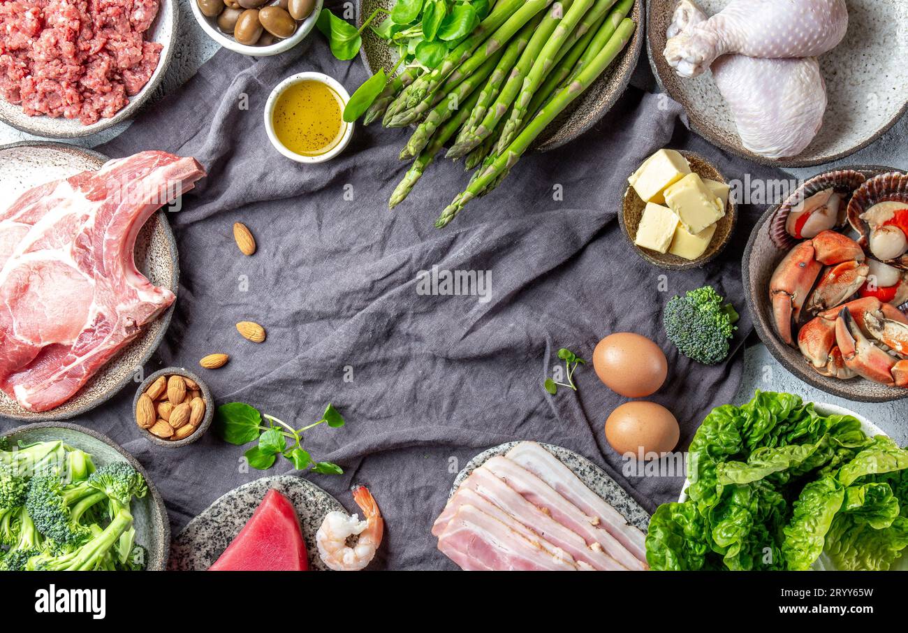 Vegetarian and animal protein, carb and fat sources. Low carbs and ...