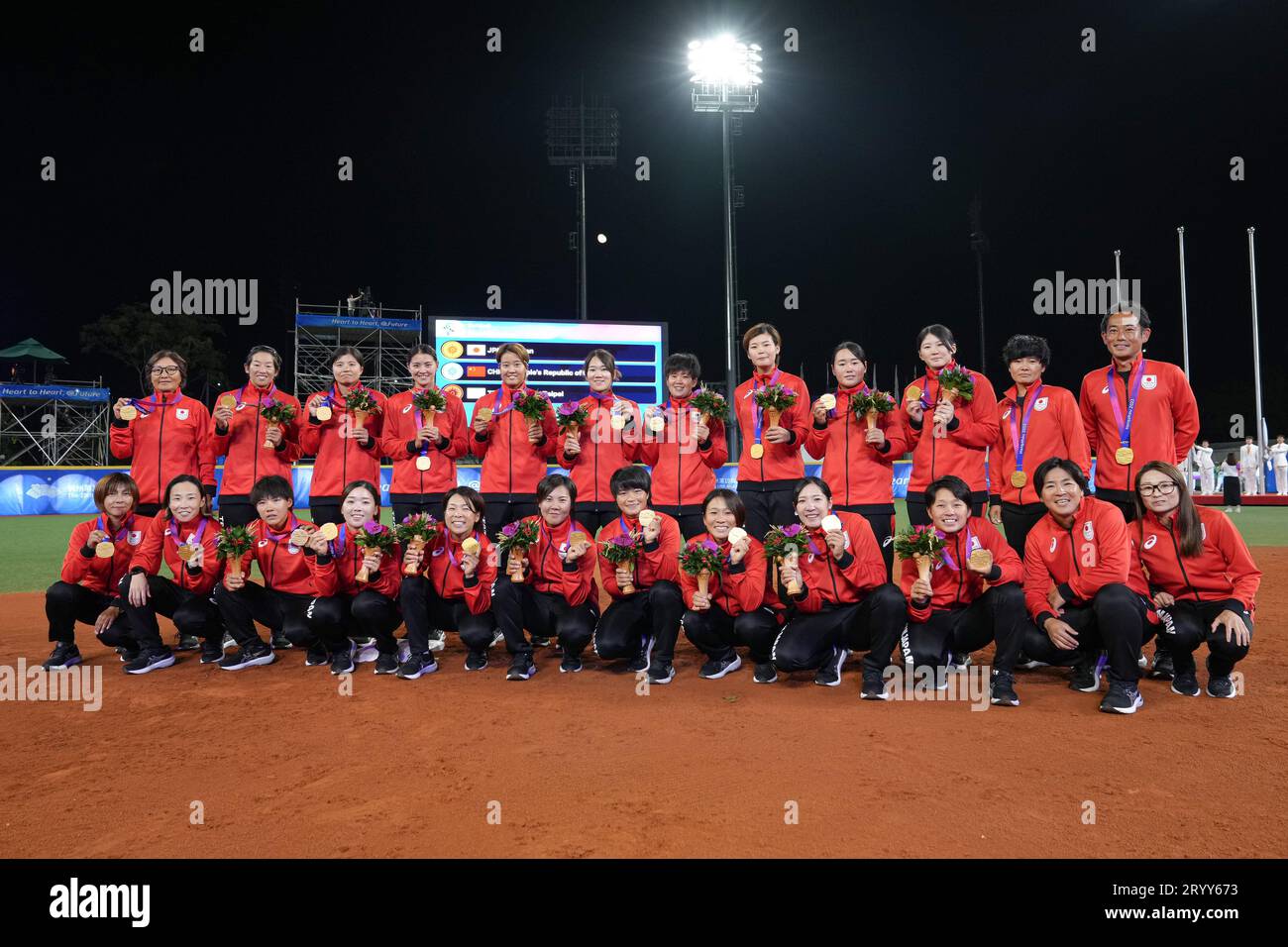 Shaoxing, China. 2nd Oct, 2023. Japan team group (JPN) Softball : Women ...