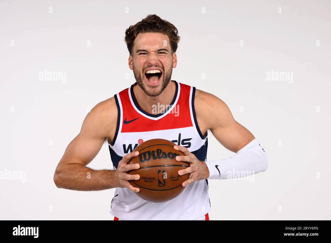 Washington Wizards forward Corey Kispert (24) poses for a photograph ...