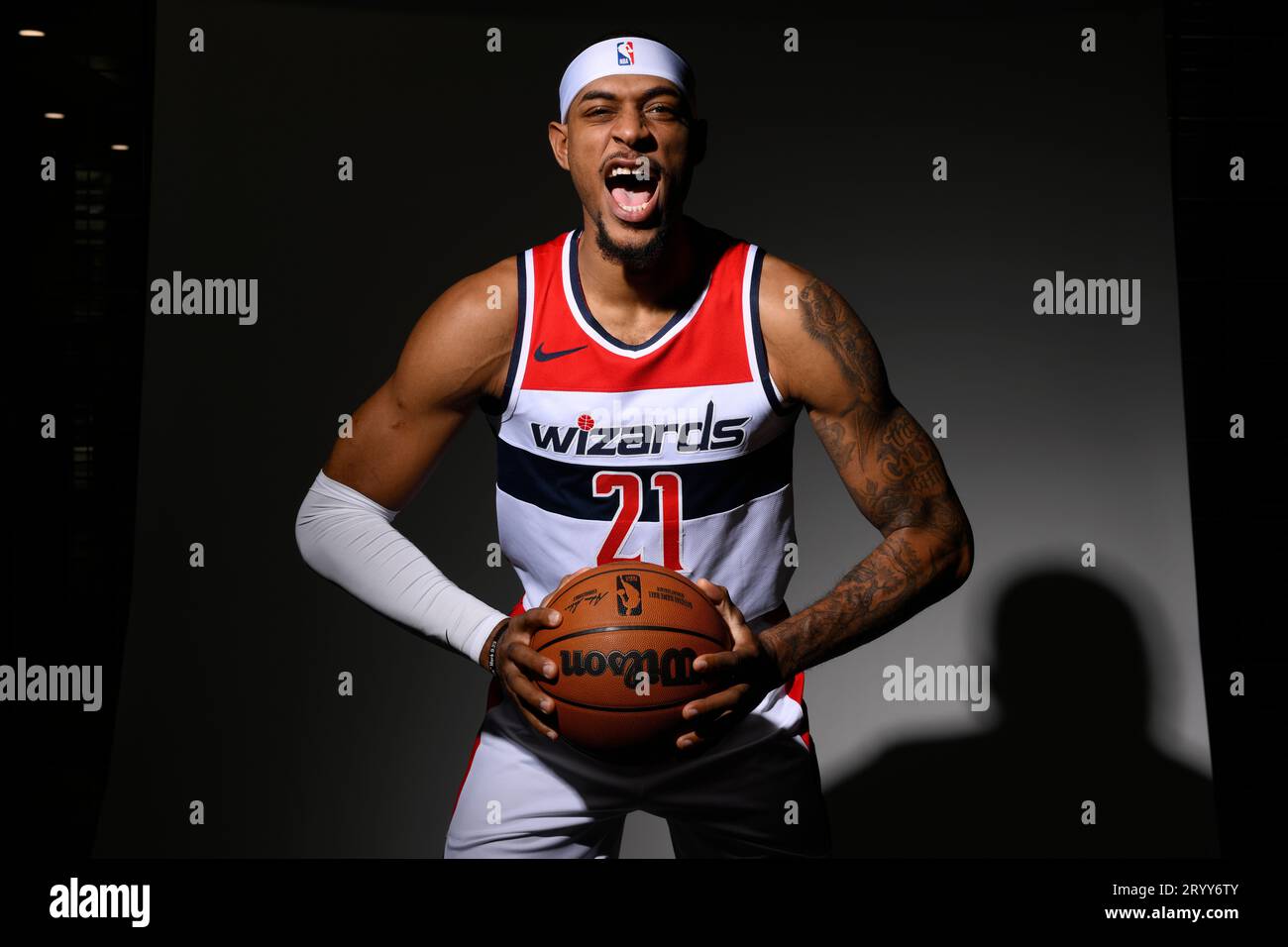 Washington Wizards center Daniel Gafford (21) poses for a photograph ...