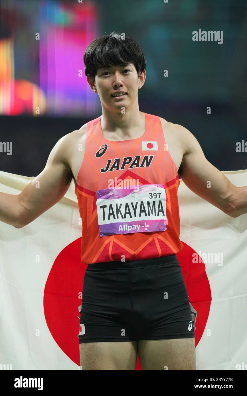 Hangzhou, China. 2nd Oct, 2023. Shunya Takayama (JPN) Athletics : Men's 110mH Final at Hangzhou ...