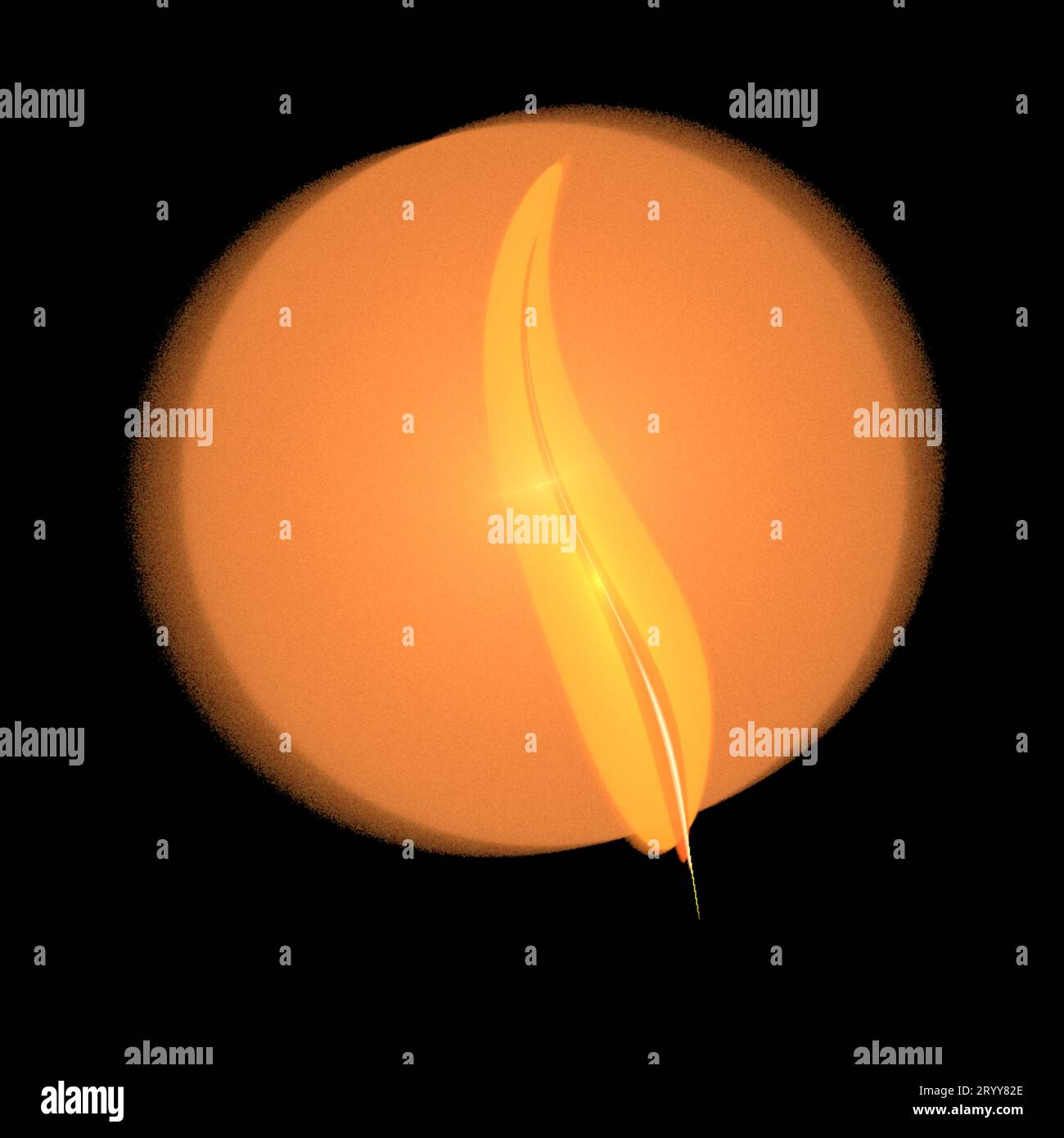 abstract yellow-orange drawing linear on a black background, wallpaper ...