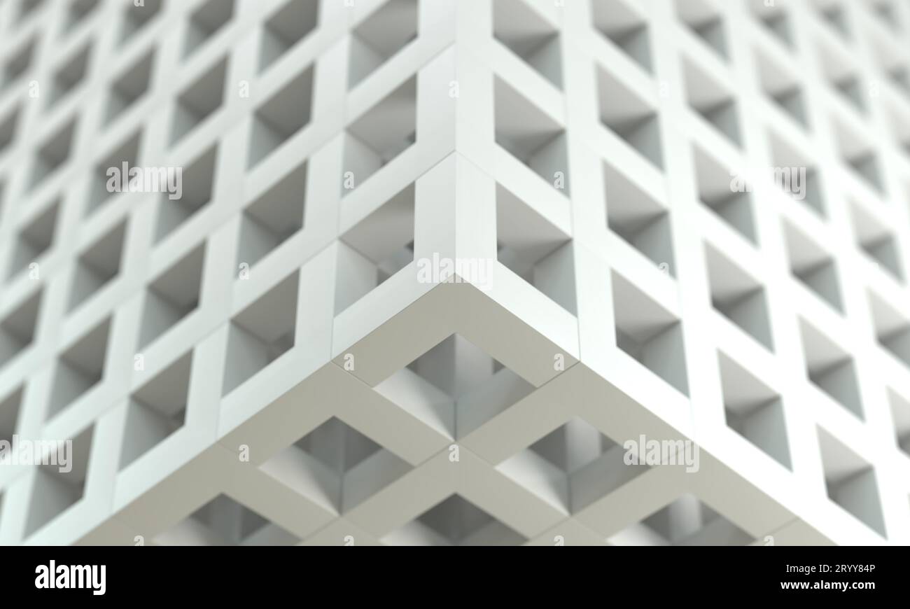 White mesh box with depth of field background. Abstract and Creativity ...