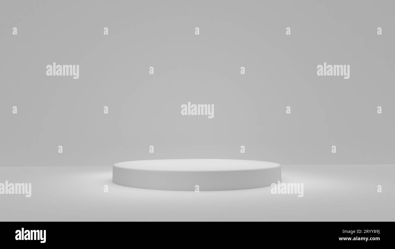 White product stand on white background. Abstract minimal geometry ...