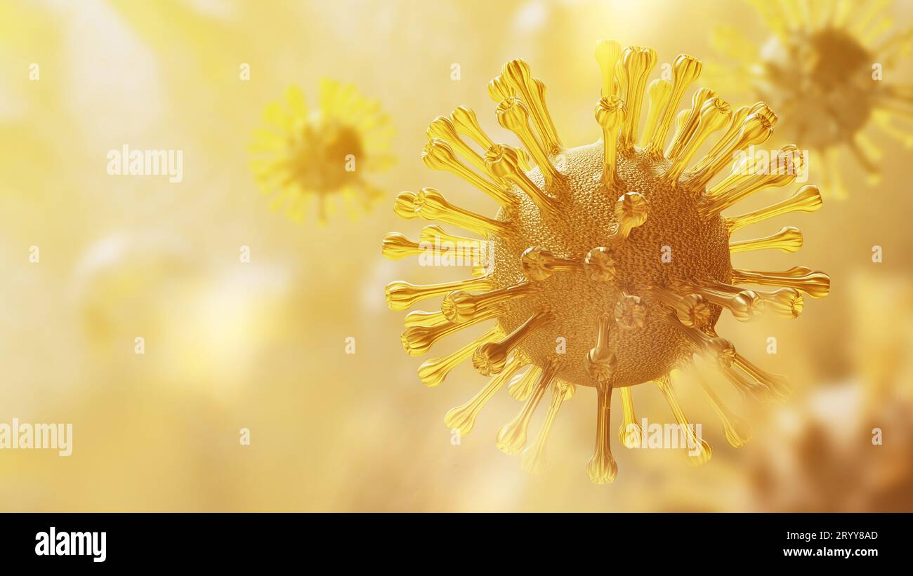 Super closeup Coronavirus COVID-19 in human lung body background ...