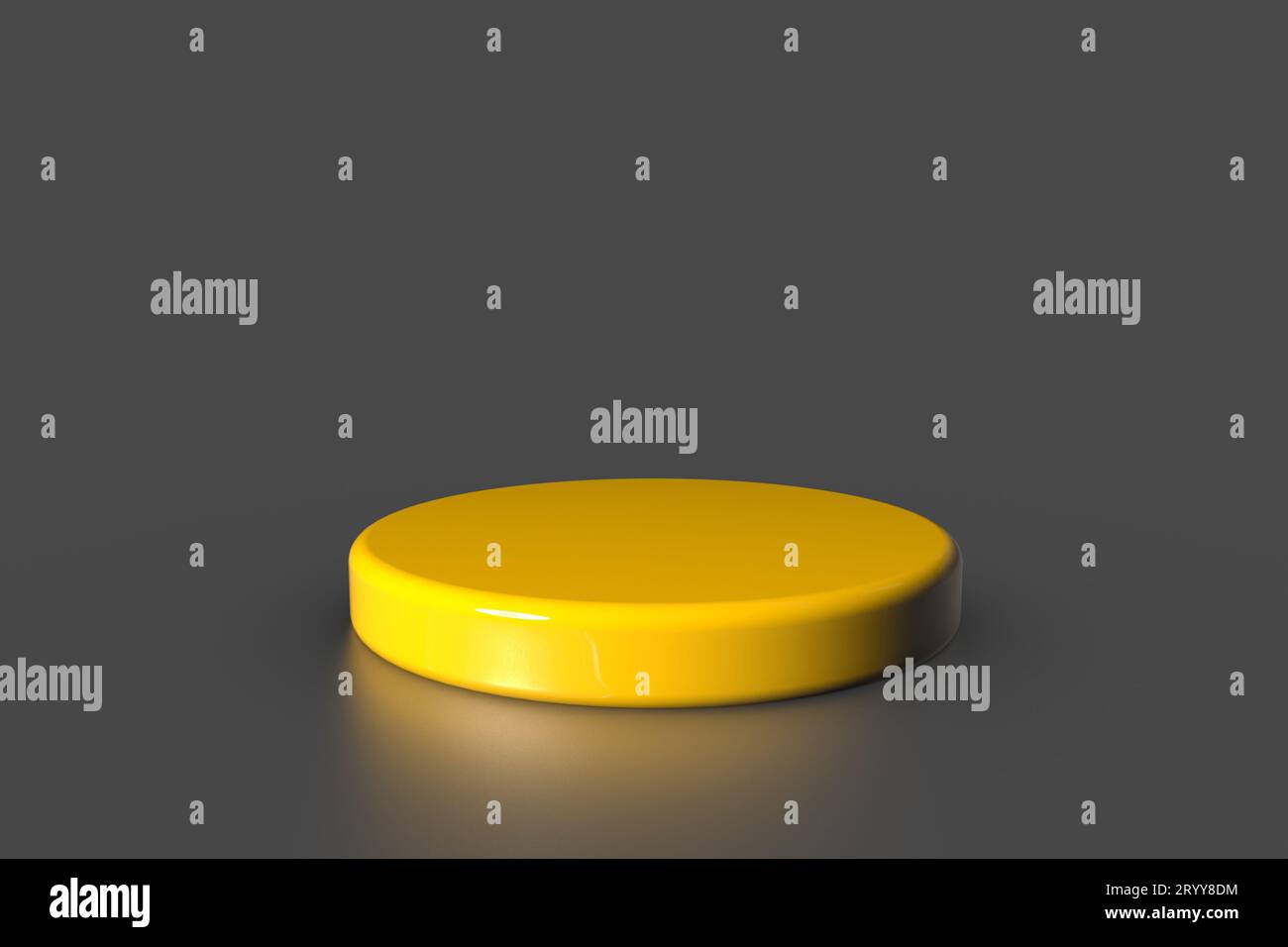 Yellow product showcase pedestal stand on gray background. Abstract ...