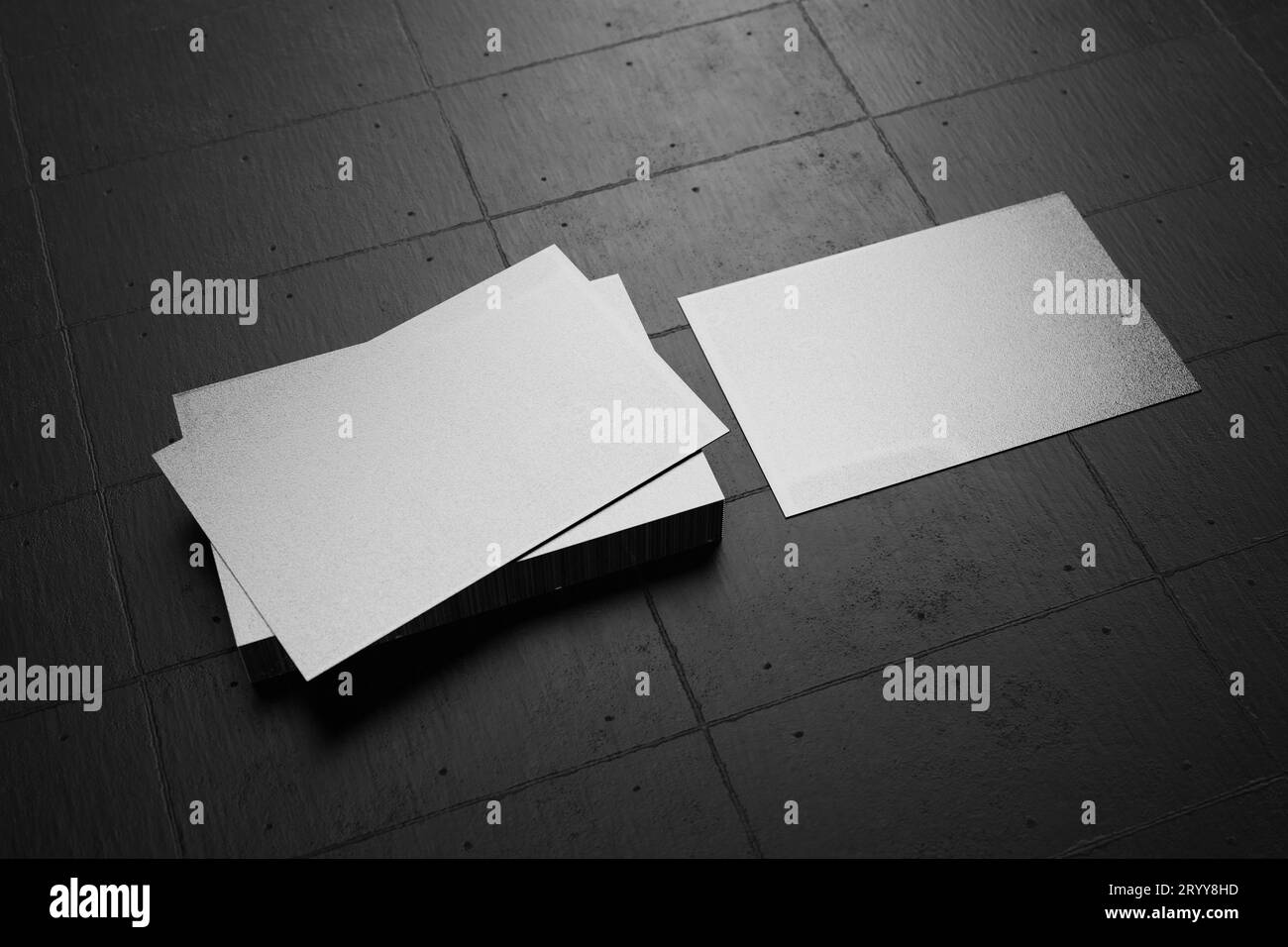 White horizontal business card paper mockup template with blank space ...