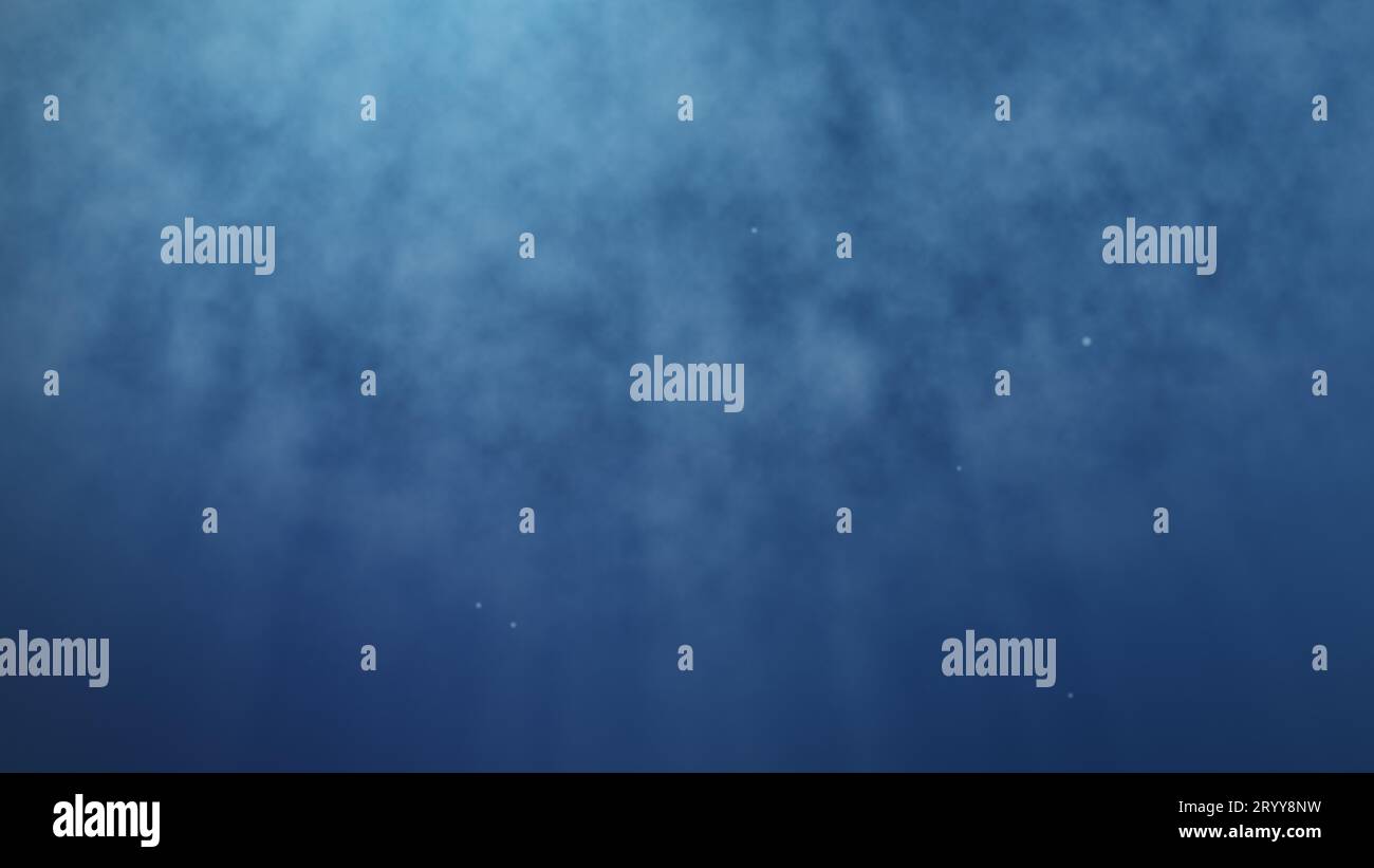 Deep blue sea marine with shining sun light ray and air bubble floating ...