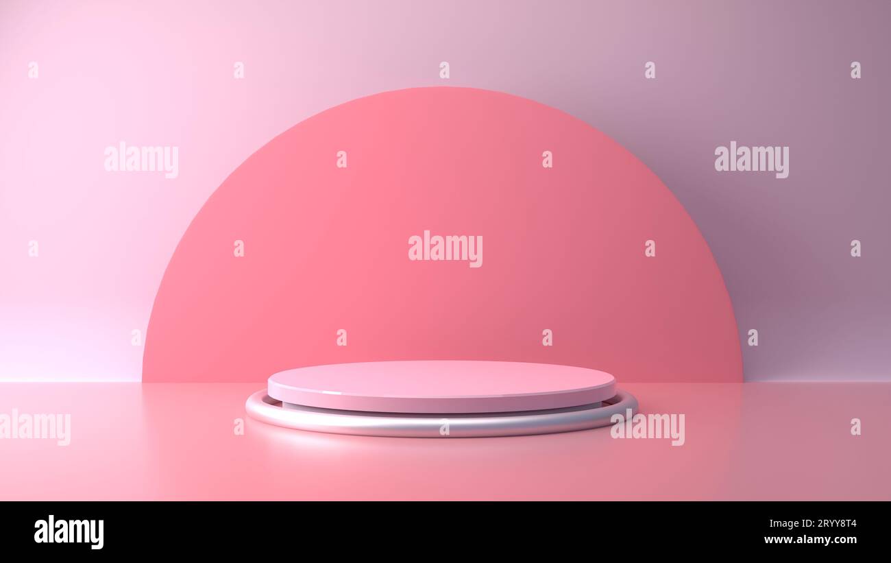 Pink pastel product stand on background. Abstract minimal geometry ...