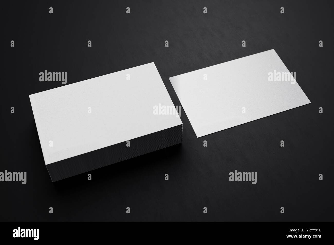 White horizontal business card paper mockup template with blank space ...