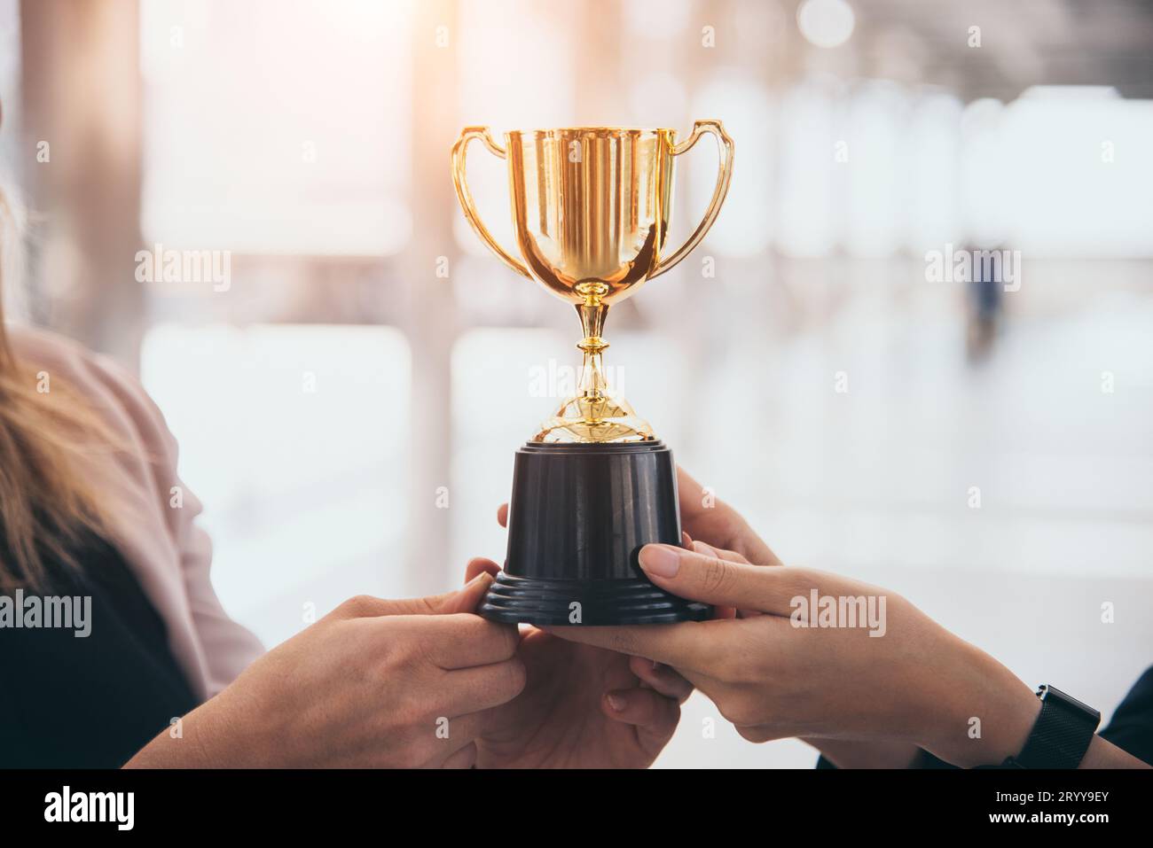 Champion golden trophy for winner background. Success and achievement ...