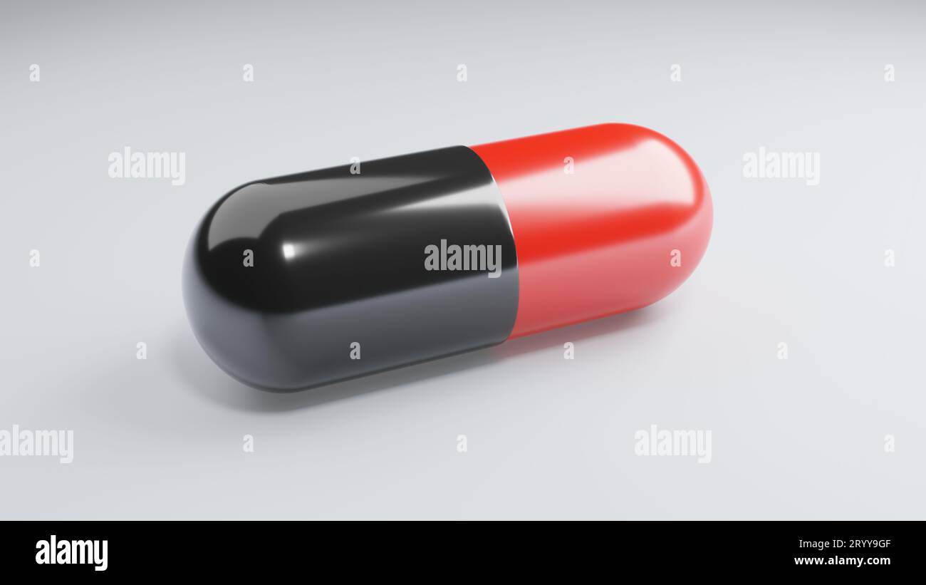 Closeup antiretroviral drugs capsule on white background. Medicine and ...