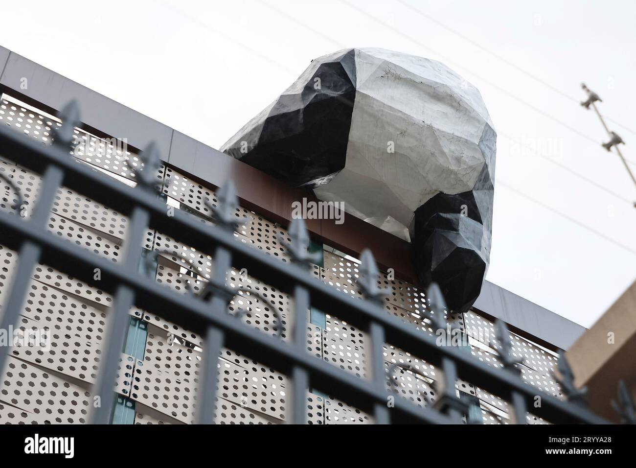 A statue of giant panda is at a rooftop in Hangzhou, Zhejiang on Oct. 2 ...