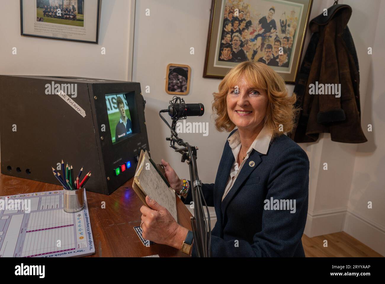 Hawick, UK. 02nd Oct, 2023. Daughter of Bill McLaren, The Voice of ...