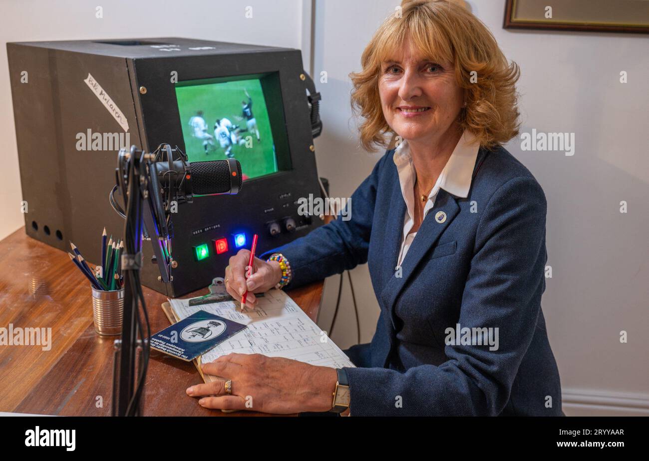 Hawick, UK. 02nd Oct, 2023. Daughter of Bill McLaren, The Voice of ...