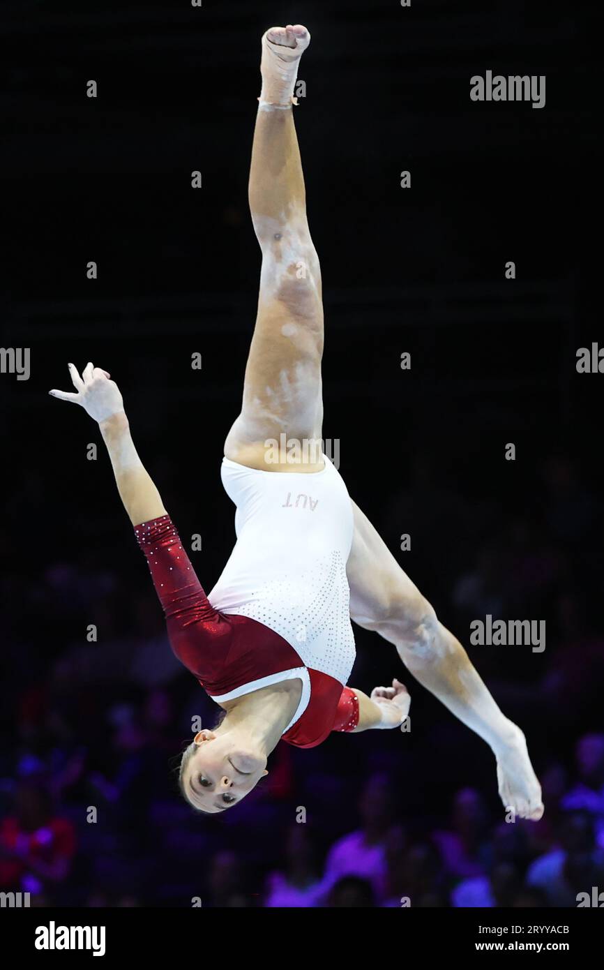 Antwerp, Belgium. 2nd Oct, 2023. Bianca Frysak of Austria competes on ...