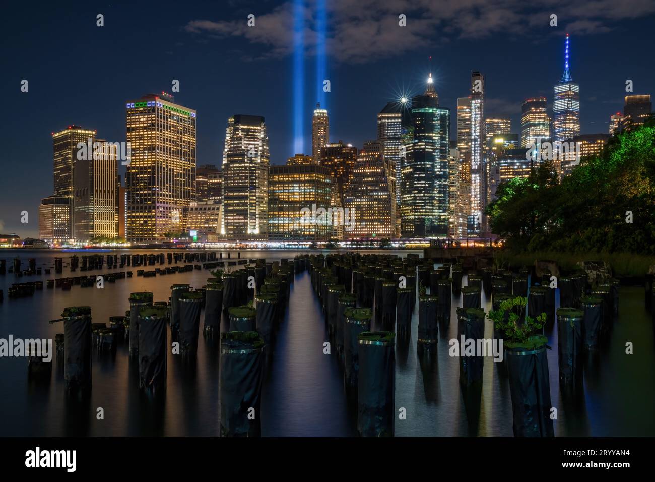 911 Memorial Lights Stock Photo - Alamy