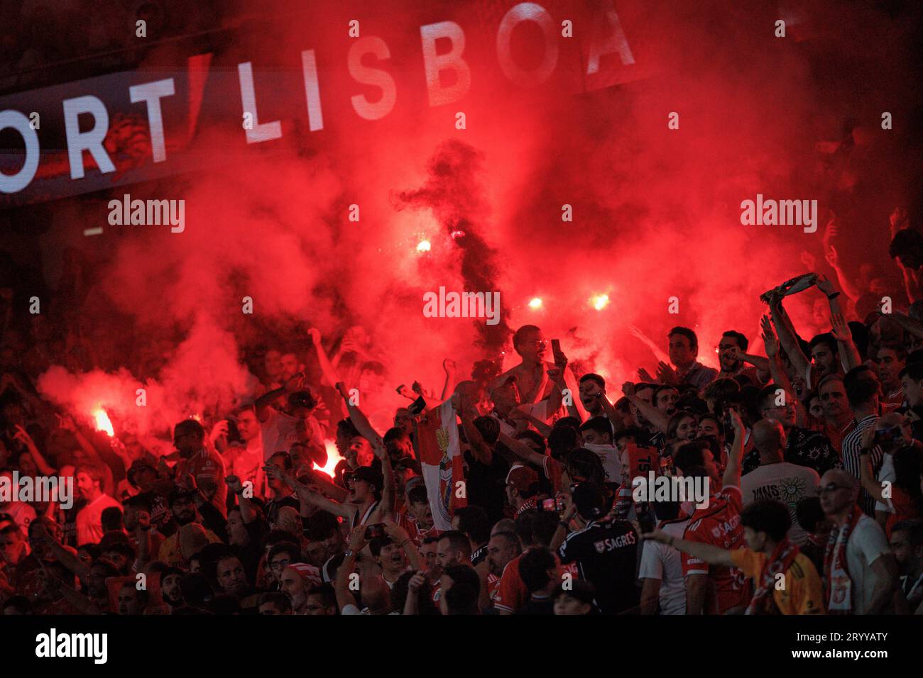 Fans during Liga Portugal Betclic 23/24 game between SL Benfica and FC ...