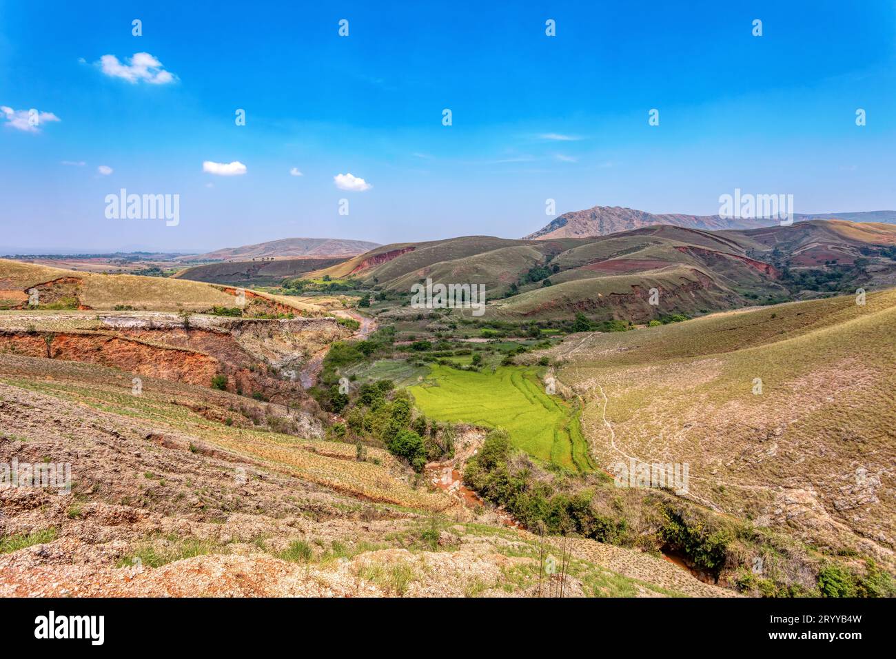Devastated central Madagascar landscape - Mandoto, Province ...