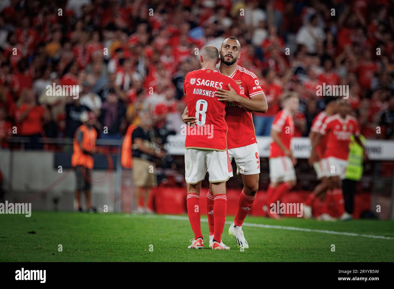 Fredrik Aursnes, Arthur Cabral during Liga Portugal Betclic 23/24 game ...
