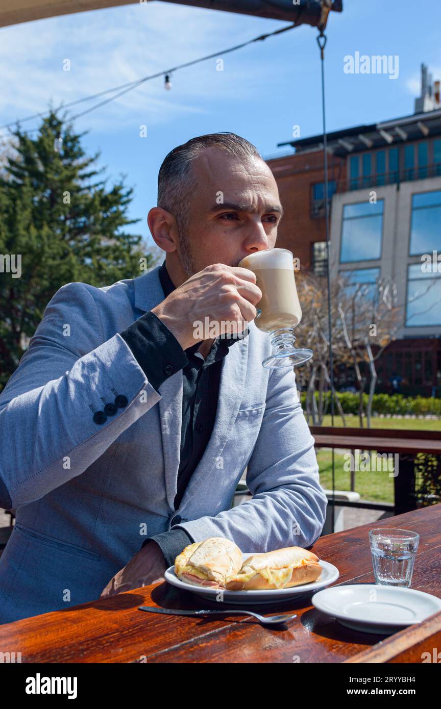 Vertical image of executive adult businessman in elegant clothes ...
