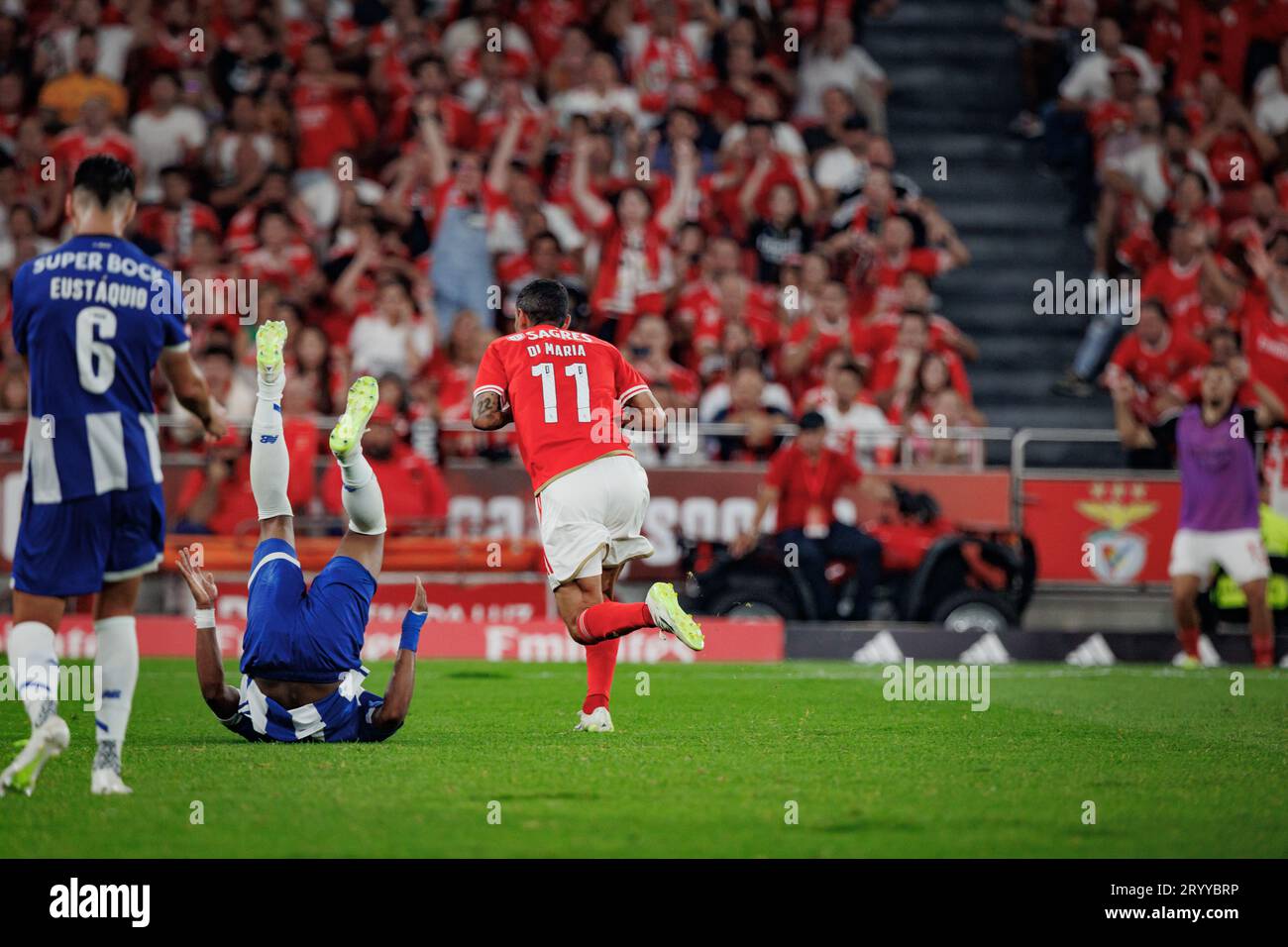 Angel Di Maria celebrates after scoring goal during Liga Portugal ...