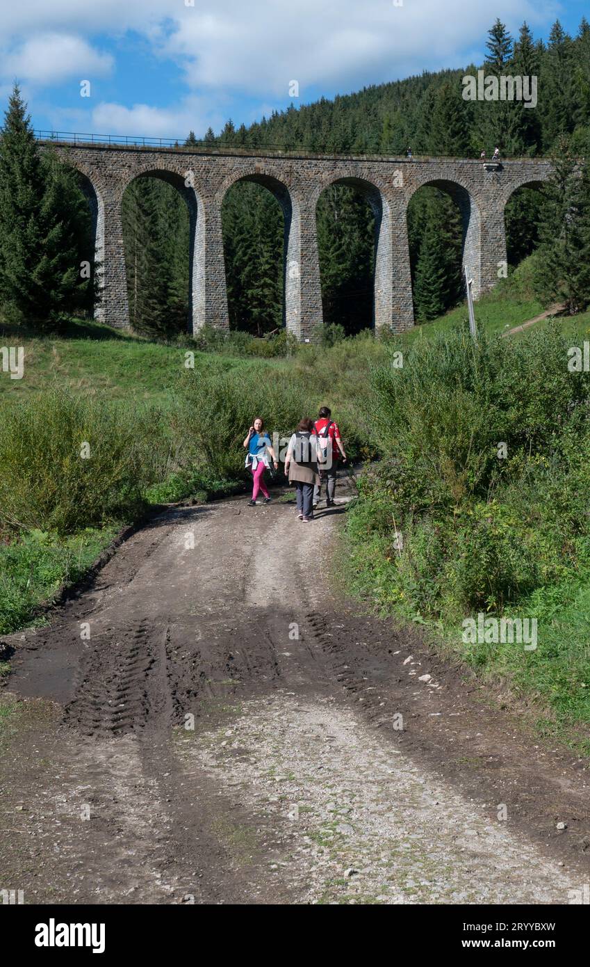 The Chmarossky Viaduct at Telgart village. Technical monument railroad ...