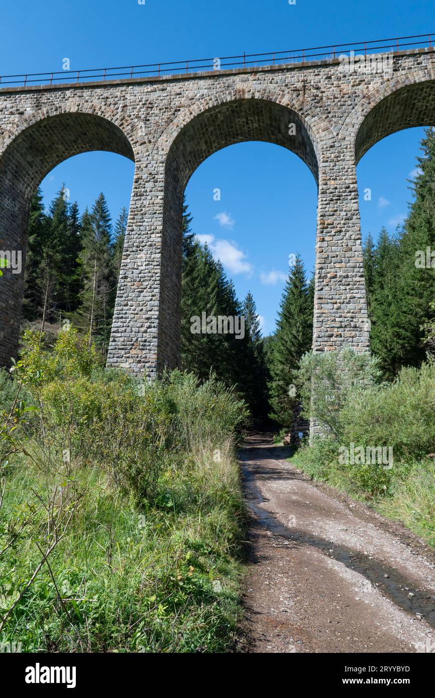 The Chmarossky Viaduct at Telgart village. Technical monument railroad ...