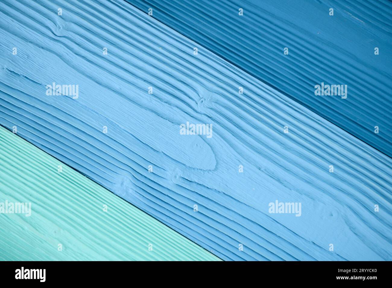 Top diagonal view of blue wooden textured background backdrop. Abstract ...