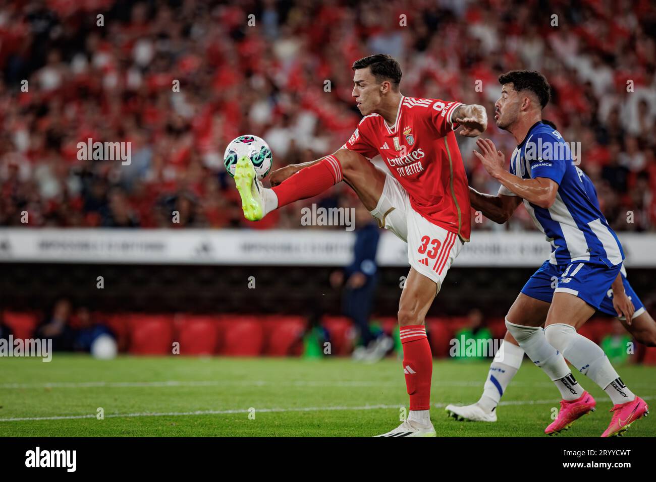Petar Musa, Ze Pedro during Liga Portugal Betclic 23/24 game between SL ...