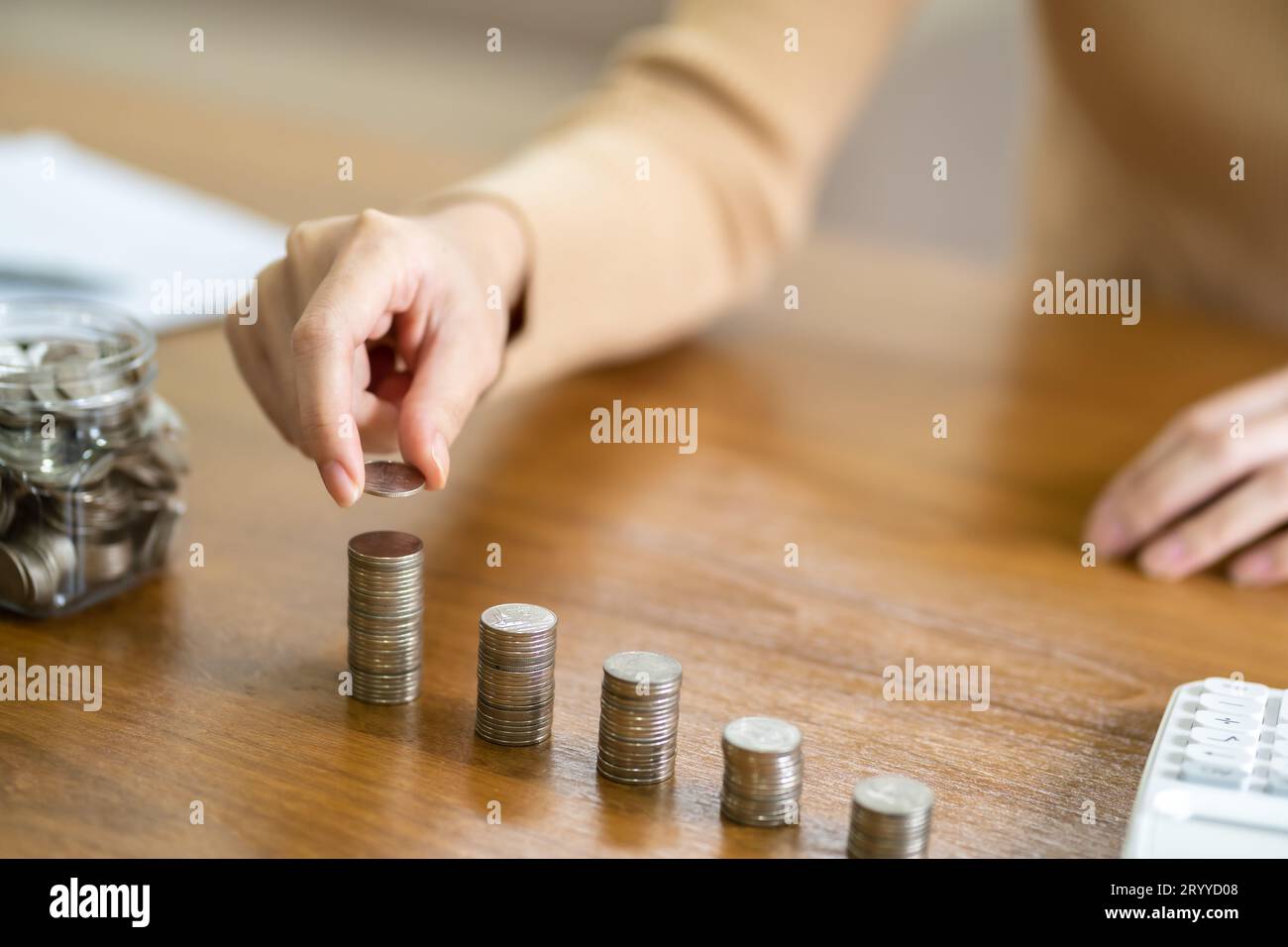 Woman hand money and giving donate charity raise donation concept Stock ...