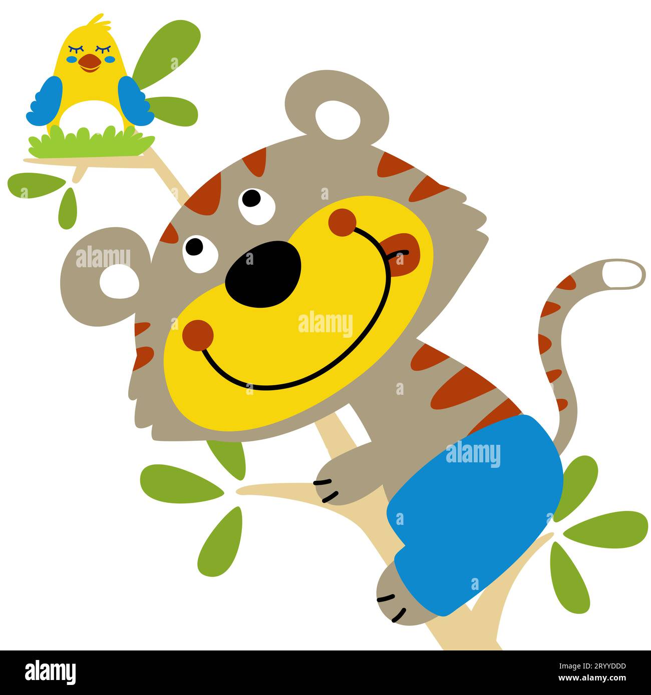 Illustration cat climbing tree Stock Vector Images - Alamy