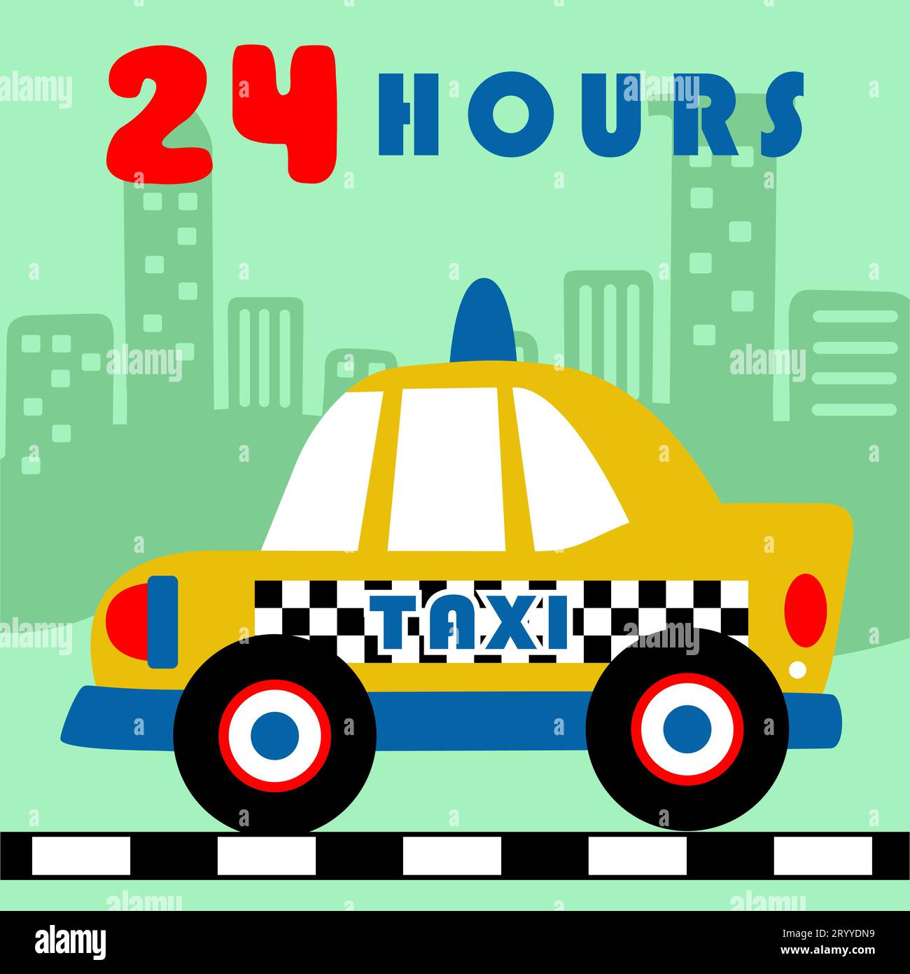 Taxi on street city Stock Vector Images - Alamy