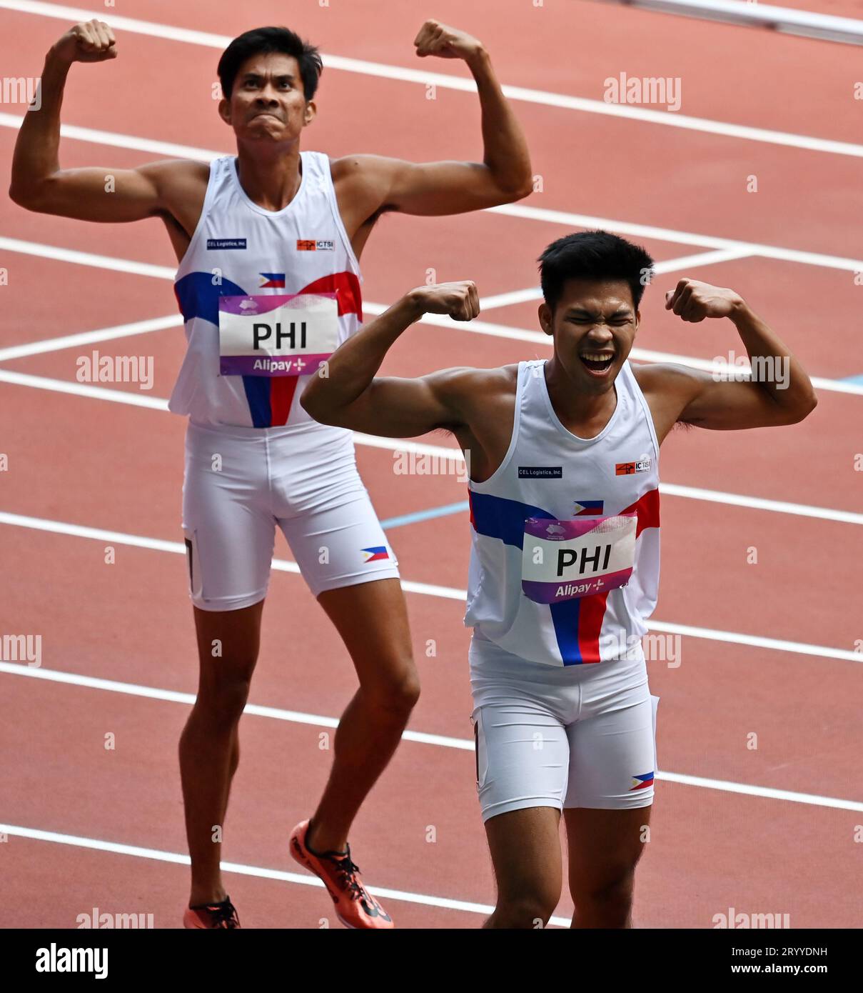 Hangzhou, China's Zhejiang Province. 3rd Oct, 2023. Joyme Sequita (L ...