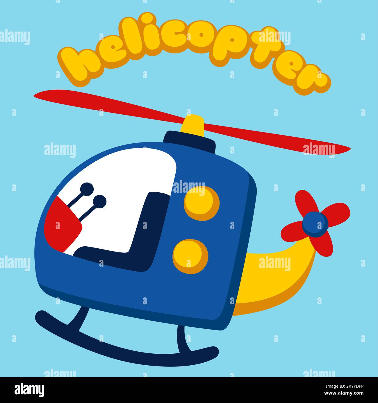helicopter cartoon on blue sky background Stock Vector Image & Art - Alamy